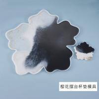 China DIY crystal dropper mold flower table large cup cushion ornament cherry blossom base mirror silicone mold for sale
