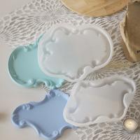 China DIY Drip Glue Gypsum Cement European Lace Relief Tray Dish Storage Tray Decoration Silicone Mold for sale