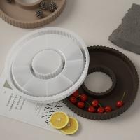 China DIY Glue Drop Mirror Stripe Storage Tray Cement Gypsum Hollow Tray Dish Silicone Mold for sale