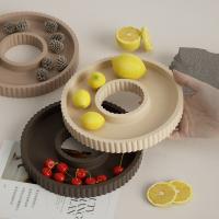 China DIY Glue Drop Mirror Stripe Storage Tray Cement Gypsum Hollow Tray Dish Silicone Mold for sale