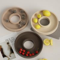 China DIY Glue Drop Mirror Stripe Storage Tray Cement Gypsum Hollow Tray Dish Silicone Mold for sale