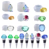 China DIY crystal dropper mold, bottle stopper dropper jewelry, crystal gemstone crystal cluster silicone mold for sale