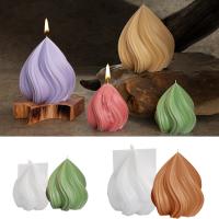 China New Stripe Geometric Rotating Waterdrop Candle Mold Geometric Spiral Raindrop Incense Candle Ornament Silicone Mold for sale