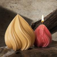 China New Stripe Geometric Rotating Waterdrop Candle Mold Geometric Spiral Raindrop Incense Candle Ornament Silicone Mold for sale