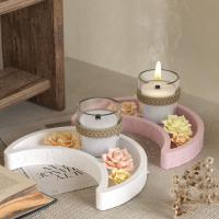 China Star Moon Gypsum Ornament Tray Silicone Mold DIY Five pointed Star Candlestick Dish Dropping Mold for sale