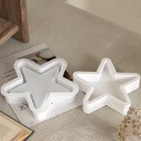 China Star Moon Gypsum Ornament Tray Silicone Mold DIY Five pointed Star Candlestick Dish Dropping Mold for sale