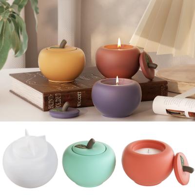China Yumeiren Crystal Drip Glue DIY Resin Gypsum Apple Storage Box Storage Can Candle Cup Table Silicone Mold for sale