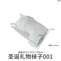 China DIY Christmas Candle Dropping Glue Grinding Gypsum 3D Elk Socks Christmas Fruit Ornament Silicone Mold for sale