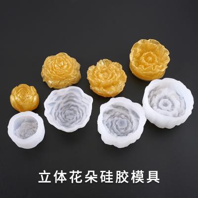 China Crystal dropper mold DIY jewelry mirror three-dimensional flower new high brightness flower silicone mold for sale
