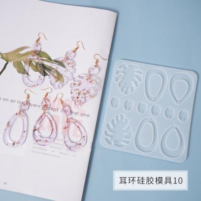 China Drip glue mold ear hook earring earring pendant crystal drip glue jewelry pendant decoration silicone mold for sale