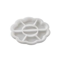 China DIY crystal dropper mirror striped lace storage dish aromatherapy gypsum plate decoration silicone mold for sale