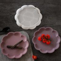 China DIY crystal dropper mirror striped lace storage dish aromatherapy gypsum plate decoration silicone mold for sale