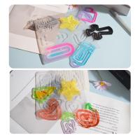China DIY dropper resin paper clip silicone mold, heart-shaped flower pentagram cross buckle mold for sale