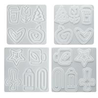 China DIY dropper resin paper clip silicone mold, heart-shaped flower pentagram cross buckle mold for sale