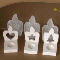 China Aromatherapy gypsum Christmas tree pentagram heart-shaped candle shaped insert board DIY candle holder ornament silicone mold for sale