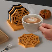 China Aromatherapy gypsum spider web cup bottom seat silicone mold DIY Halloween decoration ornament dropper mold for sale