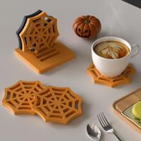 China Aromatherapy gypsum spider web cup bottom seat silicone mold DIY Halloween decoration ornament dropper mold for sale