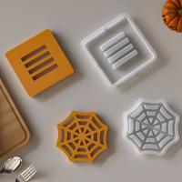 China Aromatherapy gypsum spider web cup bottom seat silicone mold DIY Halloween decoration ornament dropper mold for sale