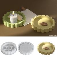 China Aromatherapy gypsum cement drip glue circular bead lace tray silicone mold DIY storage tray mold for sale