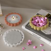 China Aromatherapy gypsum cement drip glue circular bead lace tray silicone mold DIY storage tray mold for sale