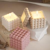 China DIY Crystal Dropping Gel Bubble Cube Storage Jar Square Gypsum Storage Box Candle Cup Silicone Mold for sale