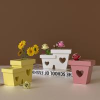 China DIY Aromatherapy Gypsum Hollow Heart Flower Pot Silicone Mold Dry Flower Arrangement Flower Basket Pendant Dropping Mold for sale
