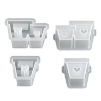 China DIY Aromatherapy Gypsum Hollow Heart Flower Pot Silicone Mold Dry Flower Arrangement Flower Basket Pendant Dropping Mold for sale