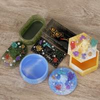 China DIY Resin Diamond Storage Box Mould Rectangular Oval Hexagonal Stackable Storage Jar Silicone Mold for sale