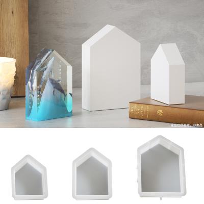 China DIY Crystal Dropping Glue Large, Medium, Small, Three Dimensional Blank House Candle Gypsum Decoration Bookshelf Silicone Mold for sale