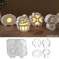 China Silicone mold for four link hollow ornament DIY hedgehog mushroom cake with four leaf clover silhouette gypsum mold for sale