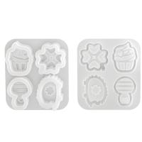 China Silicone mold for four link hollow ornament DIY hedgehog mushroom cake with four leaf clover silhouette gypsum mold for sale