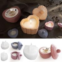 China DIY crystal dropper resin gypsum heart-shaped diamond shaped candle cup incense burner table decoration silicone mold for sale