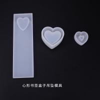 China DIY crystal dropper mold heart-shaped box hollow pendant bookmark mold hanging decoration silicone mold for sale