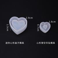 China DIY crystal dropper mold heart-shaped box hollow pendant bookmark mold hanging decoration silicone mold for sale