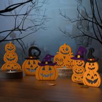 China Halloween Hat Pumpkin Devil Pumpkin Triple Connection Pumpkin Candlestick Plugin Pendant Hanging Silicone Mold for sale