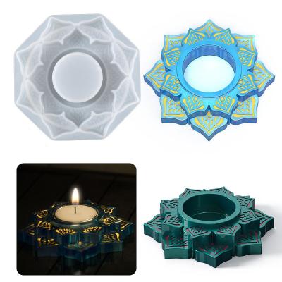 China Crystal dropper DIY resin grinding tool irregular pattern flower candle holder storage silicone mold for sale