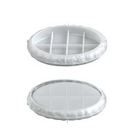 China DIY Aromatherapy Gypsum Cement Elliptical Mirror Rock Pattern Tray Plate Ornament Silicone Mold for sale