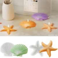 China Drip glue mirror starfish shell hanging keychain DIY expanded fragrance gypsum candle ornament silicone mold for sale