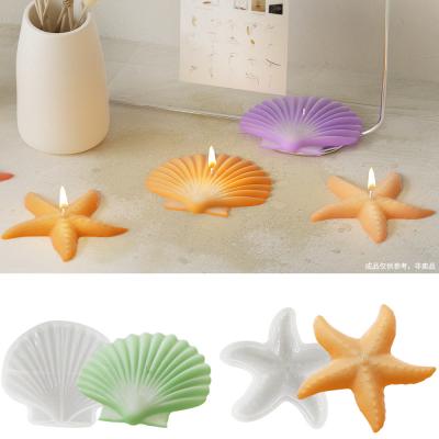 China Drip glue mirror starfish shell hanging keychain DIY expanded fragrance gypsum candle ornament silicone mold for sale