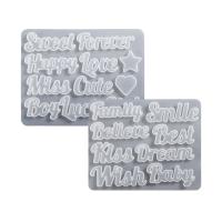 China DIY Crystal Dropping Resin English Alphabet Words Blessings Keychain Pendant Silicone Mold for sale