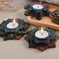 China DIY adhesive resin plaster retro multi-level irregular shaped candle holder silicone mold mirror for sale