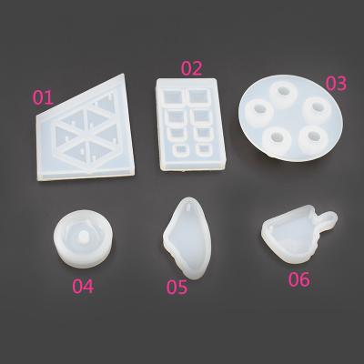 China Crystal dropper glue round bead silicone mold DIY handmade jewelry triangle dried flower resin pendant mold for sale