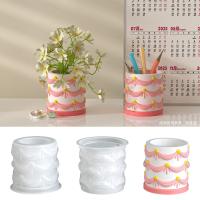 China Circular aromatherapy gypsum relief lace ribbon storage jar silicone mold DIY candle cup decoration mold for sale