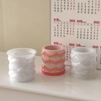 China Circular aromatherapy gypsum relief lace ribbon storage jar silicone mold DIY candle cup decoration mold for sale
