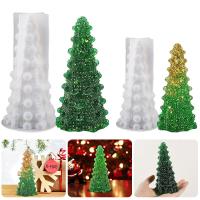 China DIY Crystal Dropping Resin Christmas Tree Stand Small Night Light 3D Stereoscopic Gypsum Jewelry Silicone Mold for sale