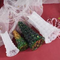 China DIY Crystal Dropping Resin Christmas Tree Stand Small Night Light 3D Stereoscopic Gypsum Jewelry Silicone Mold for sale