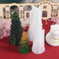 China DIY Crystal Dropping Resin Christmas Tree Stand Small Night Light 3D Stereoscopic Gypsum Jewelry Silicone Mold for sale