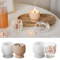 China DIY Crystal Dropping Glue Smooth Striped Wine Glass Storage Can Aromatherapy Gypsum Candle Cup Silicone Mold for sale