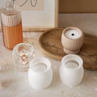 China DIY Crystal Dropping Glue Smooth Striped Wine Glass Storage Can Aromatherapy Gypsum Candle Cup Silicone Mold for sale