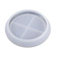 China DIY crystal dropper mold, circular dish, coaster, handmade dropper dish, circular mirror surface, silicone mold for sale